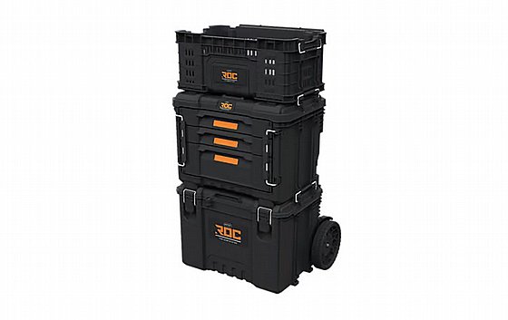 ארגז מקצועי נייד + מערכת 3 מגירות וארגז פתוח ROC - שחור Keter