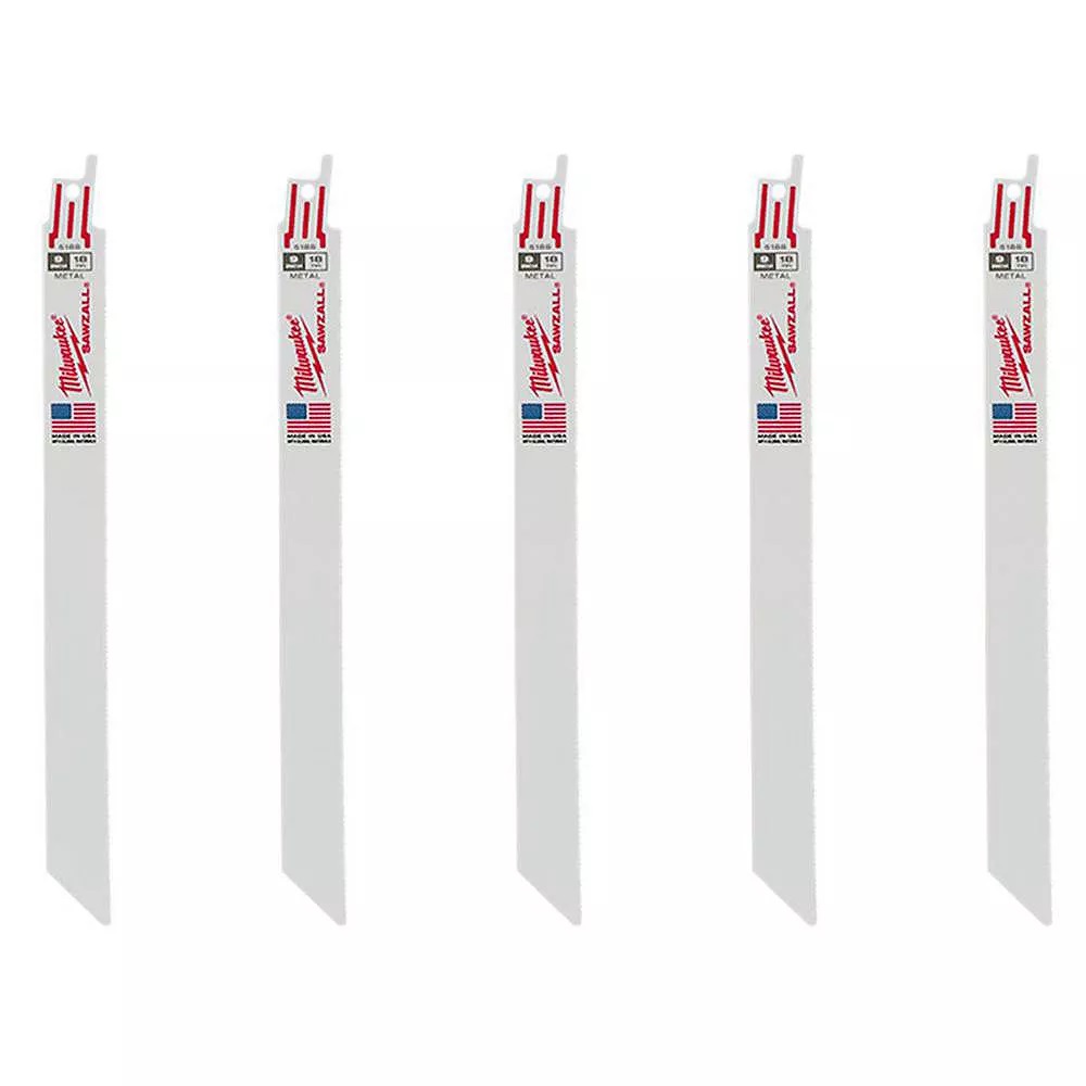 סט להב לחרב מילווקי (5 יח) 300 מ''מ מתכת Milwaukee S611DF 18- TPI