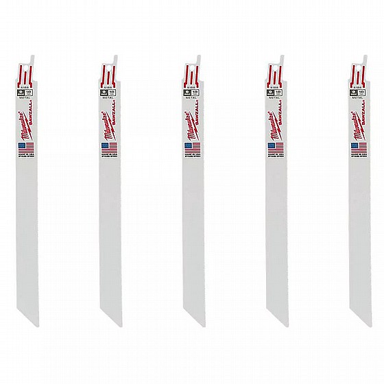 סט להב לחרב מילווקי (5 יח) 300 מ''מ מתכת Milwaukee S611DF 18- TPI