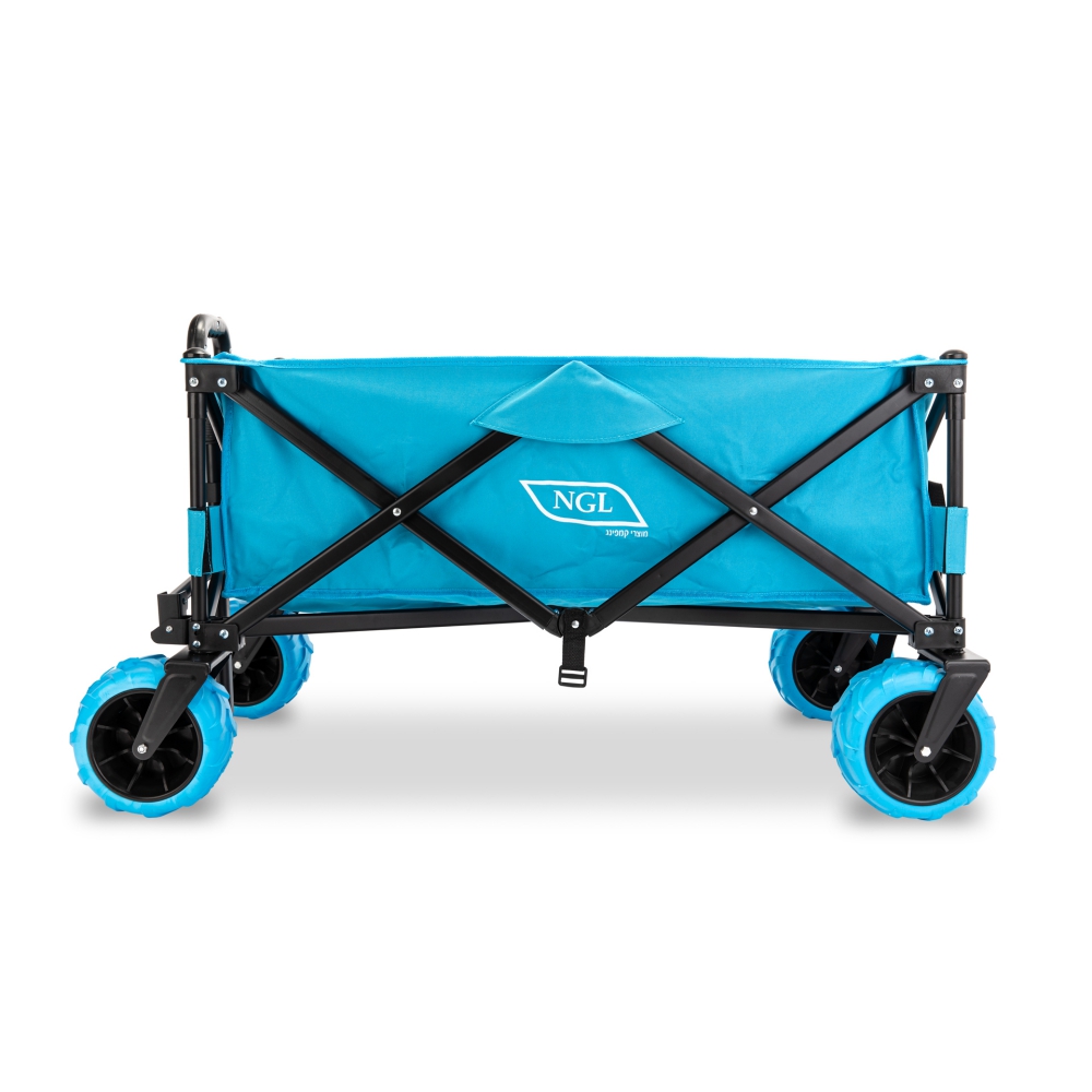 עגלת קמפינג מתקפלת לחוף ושטח XXL גלגלים רחבים 100 ק''ג ROCKY
